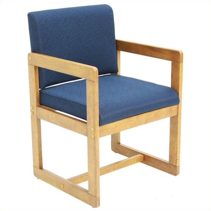 Regency Belcino Sled Base Side Guest Chair with Arms in Medium Oak and ...