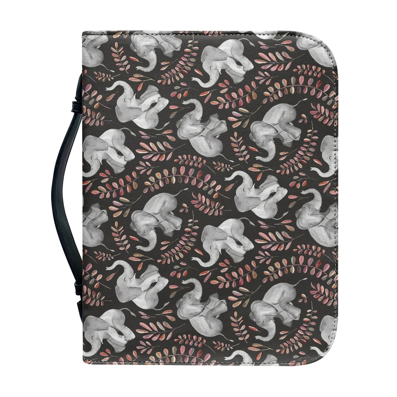 Xoenoiee Cute Elephants Pattern Faux Leather Bible Cover for Men Boys ...