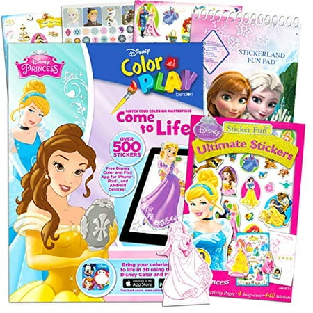 Disney Princess Coloring Book and Stickers Bundle -- Includes Disney ...
