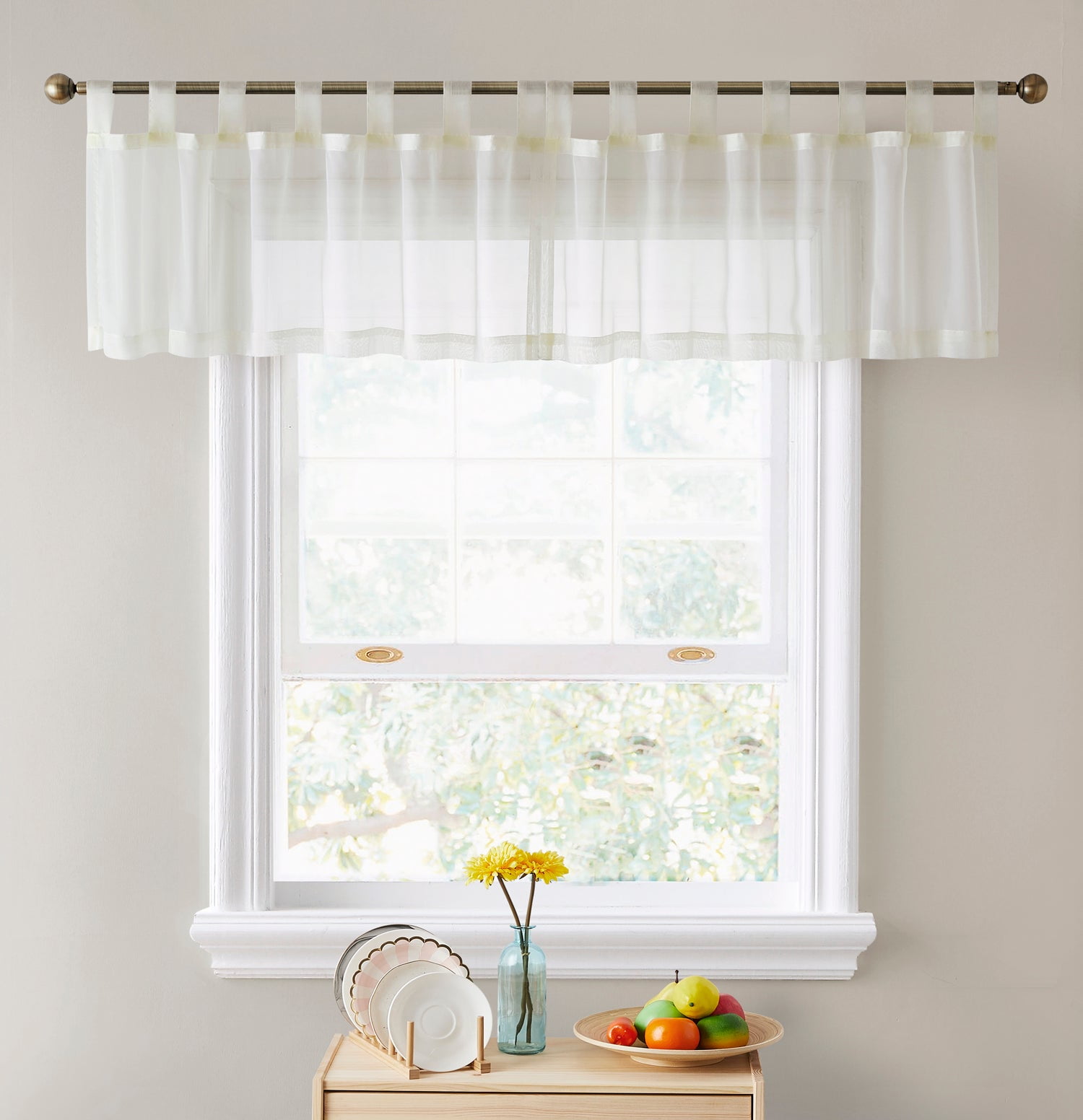 THD Sheer Tab Top Window Valance - Walmart.com