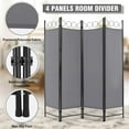 Dkelincs 4 Panel Room Divider 6.8FT Folding Privacy Screen Portable ...