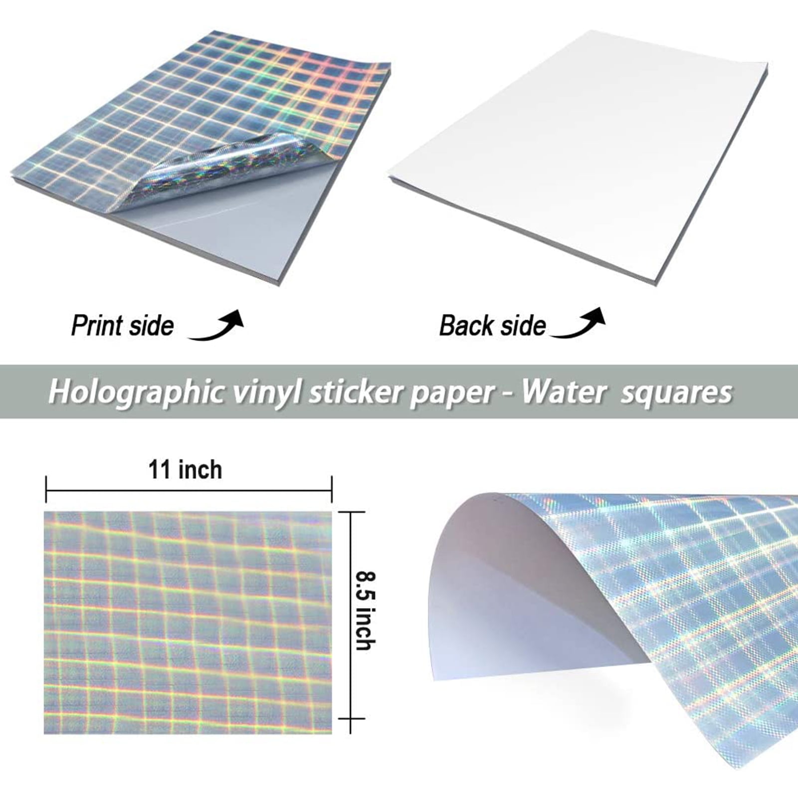Buy Rainbow Printable Vinyl Holographic Sticker Paper for Inkjet ...