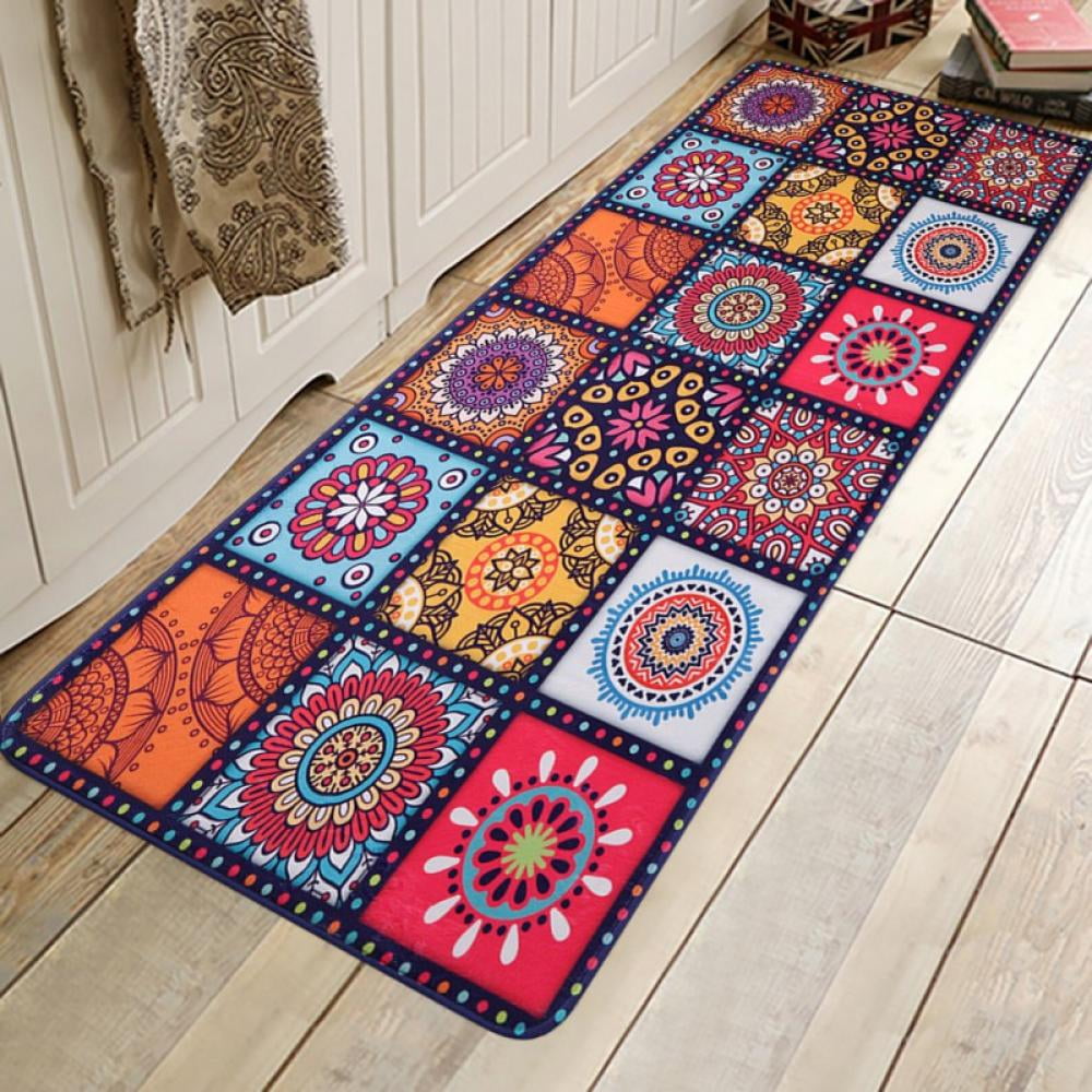 Bohemian Flannel Rug Square Casual Rug for Kitchen Bathroom Bedroom ...