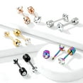 DESIGNICE Surgical Steel Pair Prong Set CZ Gem Stud 3mm Earrings w/ Gem ...