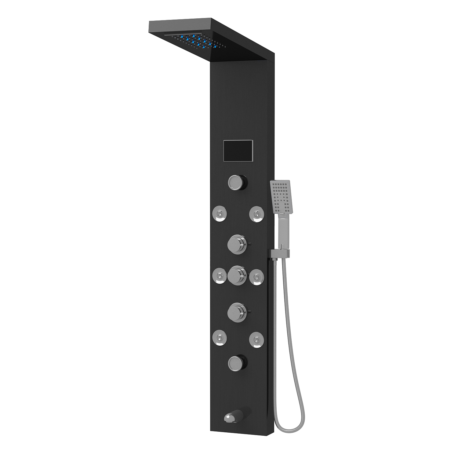 Shower Panel Tower with Rainfall Waterfall Shower Head, 6 Body Jets and ...