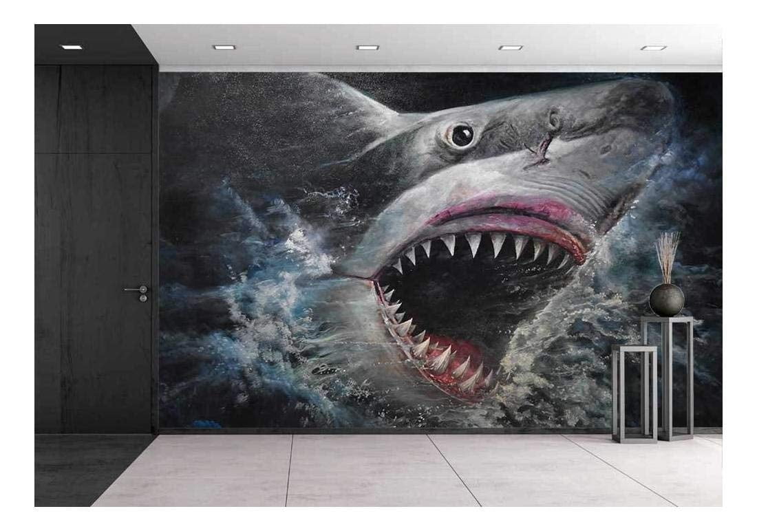 Wall26 Painting 3d Sharks - Removable Wall Mural | Self-adhesive Large ...