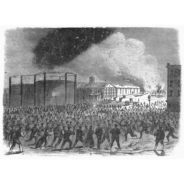 Civil War: Draft Riots. /Ndraft Rioters Destroying The Weehawken Ferry ...