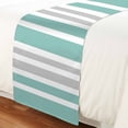 Bed Runner Teal Stripes Bedding Scarves Soft Decorative Bed Flag Grey ...