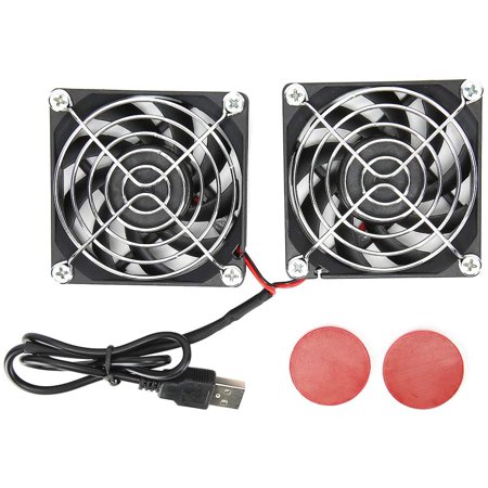USB Power Cooling Fan, 5V Dual Cooling Fan Router Heat Dissipation ...