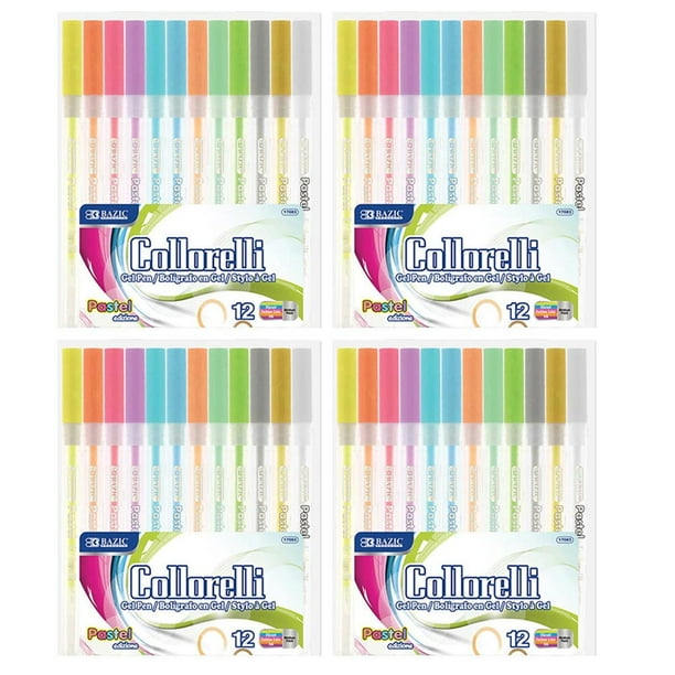 48 Color Gel Pens Pastel Art Markers Adult Coloring Book Drawing Craft ...