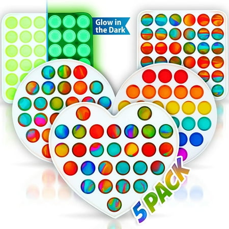 (5 Pack) Pop It Fidget Toys Pop Its Fidgets Poppers Sensory Figetget ...