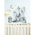 Astronaut Wall Stickers Planet Space Walk Spaceship DIY Art Vinyl ...