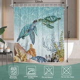 SUNOLIFE Sea Turtle Waterproof Shower Curtain Ocean Beach Bathroom ...