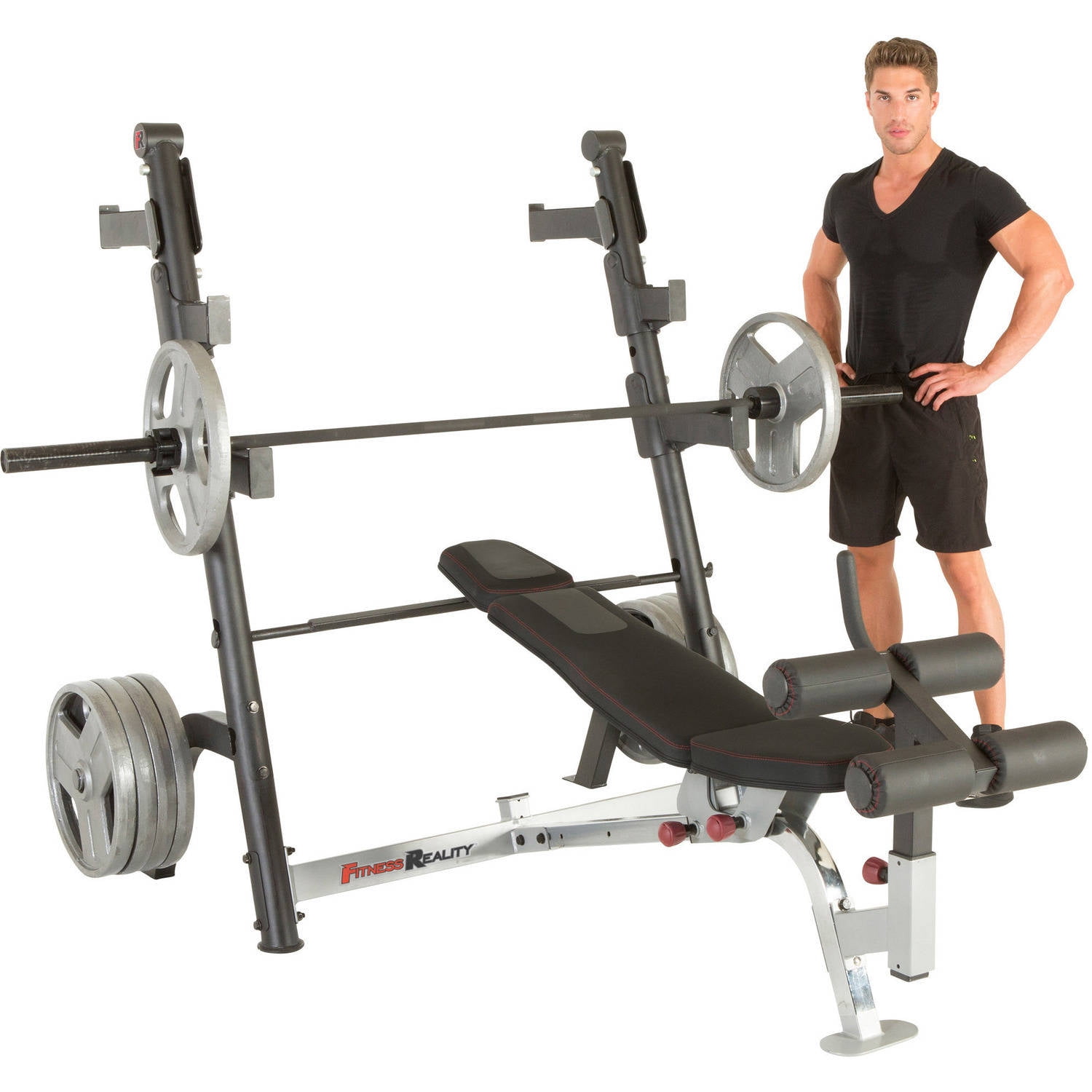 FITNESS REALITY X-Class Olympic Weight Bench with Detachable Leg Hold ...