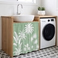 Palm Tree Cabinet Curtains for Kitchen 35"W x 35"L, Coastal Tropical ...