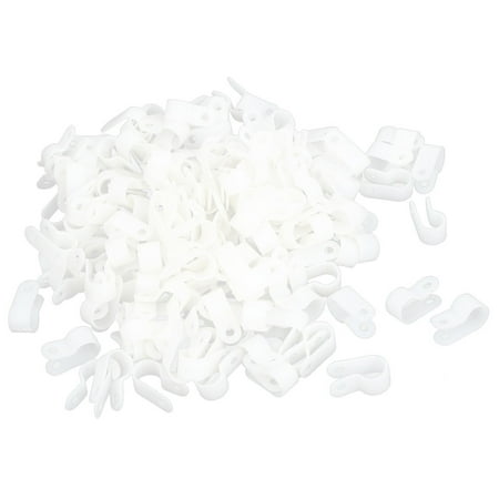 200pcs 0ff-White Nylon R Type Cable Clip Clamp for 10mm Dia Wire Hose ...