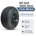 AlveyTech 60 Volt 1500 Watt Hub Motor & 18x9.50-8 Wheel Assembly for MotoTec MT-FatTire 2000 ...