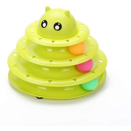 Gefryco Pet Interactive Cat Toy 3 Level Towers Tracks Roller Exercise ...