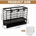 3-Compartment Dish Drying Rack for Kitchen, Carbon Steel Utensil Holder ...