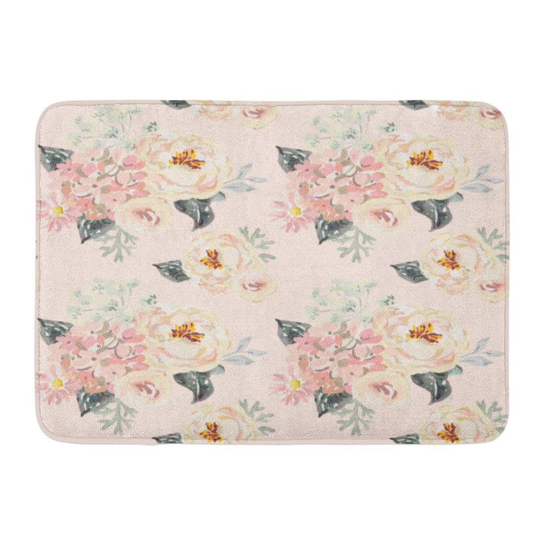 GODPOK Pale Pink Peonies and Hydrangea with Gray Leaves on The Blush ...