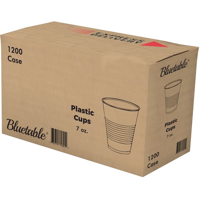 Plastic Cups Bulk Disposable Clear Cups 7 oz - 1200 Count Case Pack ...