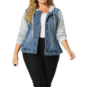 A3 Denim Women's Plus Size Distressed Denim Jacket - Walmart.com