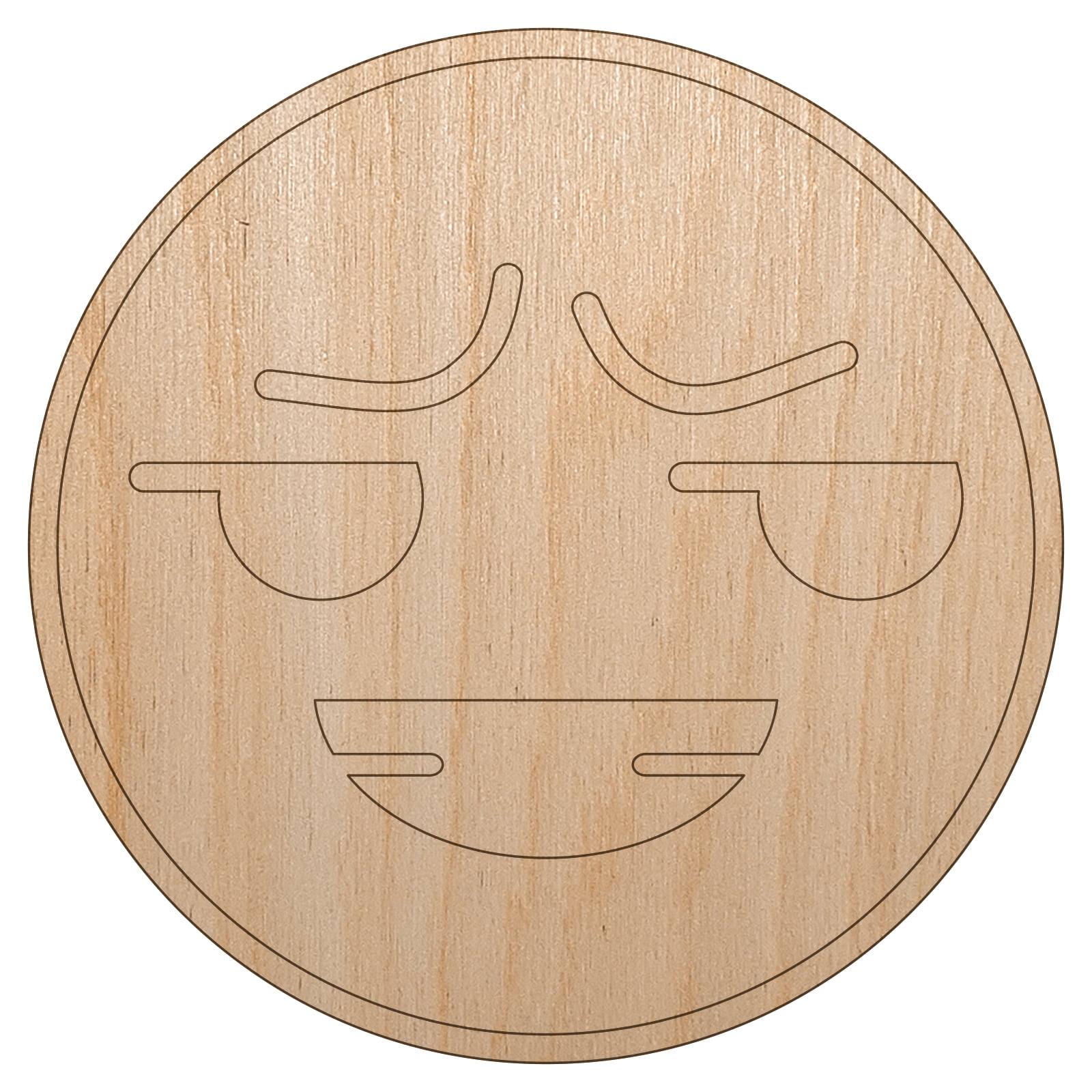 Kawaii Cute Smug Smirk Smile Face Wood Shape Unfinished Piece Cutout ...