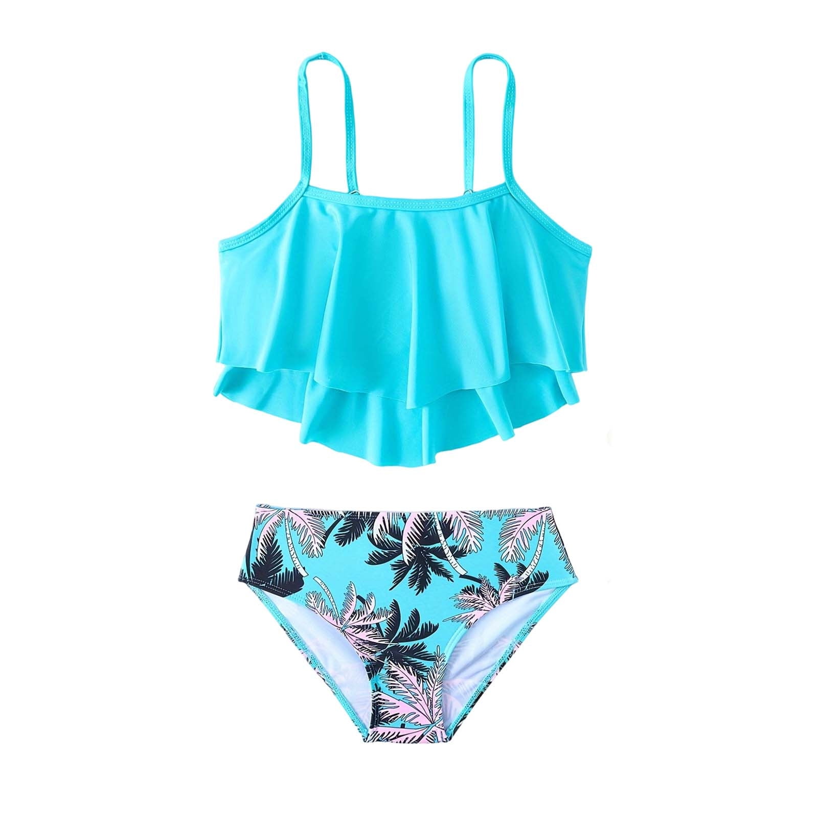 Click here for Yanlir Girls Tropical Print Two Piece Swimsuit Set... prices