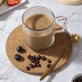 [6 PACK, 12 OZ] - Premium Glass Coffee Mugs with Handle. Transparent ...