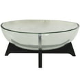DecMode 18" x 8" Clear Glass Kitchen Serving Bowl with Black Wooden ...