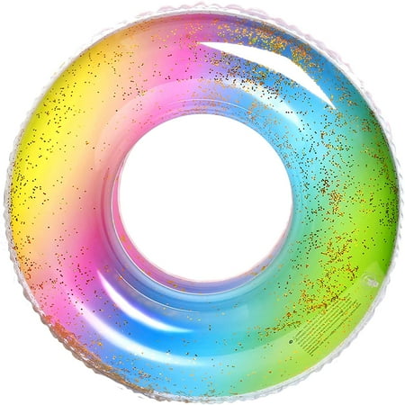 Glitter Pool Floats Inner Tubes for Pool 32.5 Inches Premium Swim Rings ...