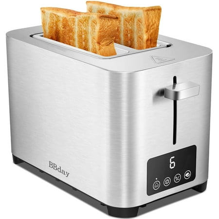 Toaster 2 Slice,ONE Touch LCD Display,Stainless Steel Toaster with ...
