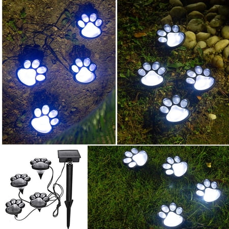 Solar Paw Print Lights, Solar Lights Outdoor Dog Paw Lights (Set of 4 ...