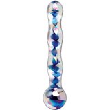 Icicles No. 8 Hand Blown Glass Massager - Clear w/Inside Blue Swirls ...