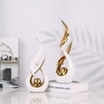 2 PCS White Gold Ceramic Statues For Home Decor Accents, Modern ...