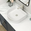 MEDUNJESS 21'' Stone Resin Bathroom Vessel Sink Rectangular Modern Above Counter Bathroom Sink ...