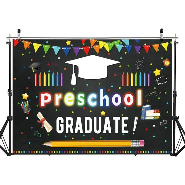 7X5FT Preschool Graduate Backdrop Kindergarten Pre K Congrats Grad ...