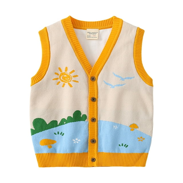 Gyratedream Toddler Boys Girls Front Zip Cartoon Sleeveless Warm Vest ...