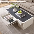 Antique White Modern Rectangle Coffee Table With Storage Drawer, 47 ...