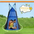 Gymax 40'' Indoor Cozy Kids Hanging Chair Swing Tent Set with Frame ...
