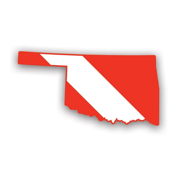 Oklahoma State Shaped Diver Down Flag Sticker Decal - Self Adhesive ...