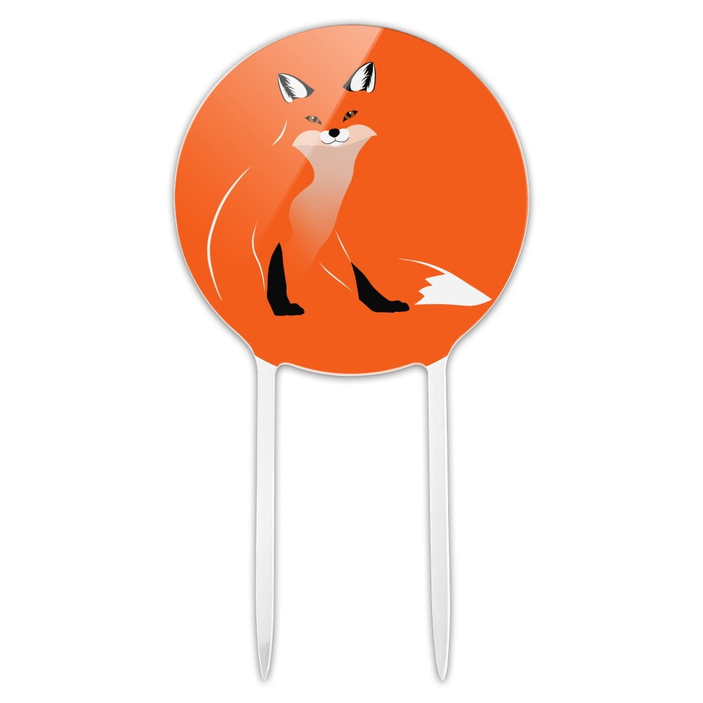 Acrylic Stylish Red Foxy Fox Cake Topper Party Decoration for Wedding ...