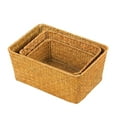 WEUVEB Handmade Rattan Desktop Organizer Basket for Home and Office ...