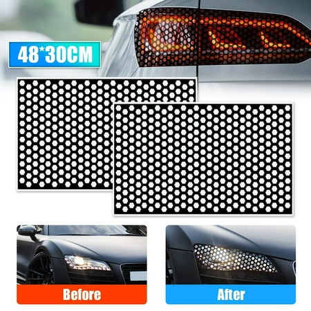 Car Rear Tail Light Cover Black Honeycomb Sticker Tail Lamp Decal ...