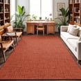 Brick Red Solid Washable Living Room Rugs 9'x12', Minimalist Cloth Rust ...