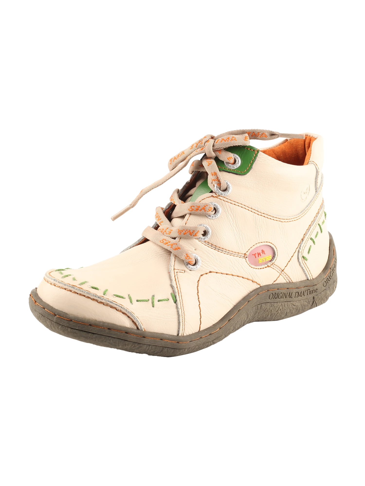 TMA EYES Women's Lace-up and Side Zipper Ankle Boots Hand Stitching ...