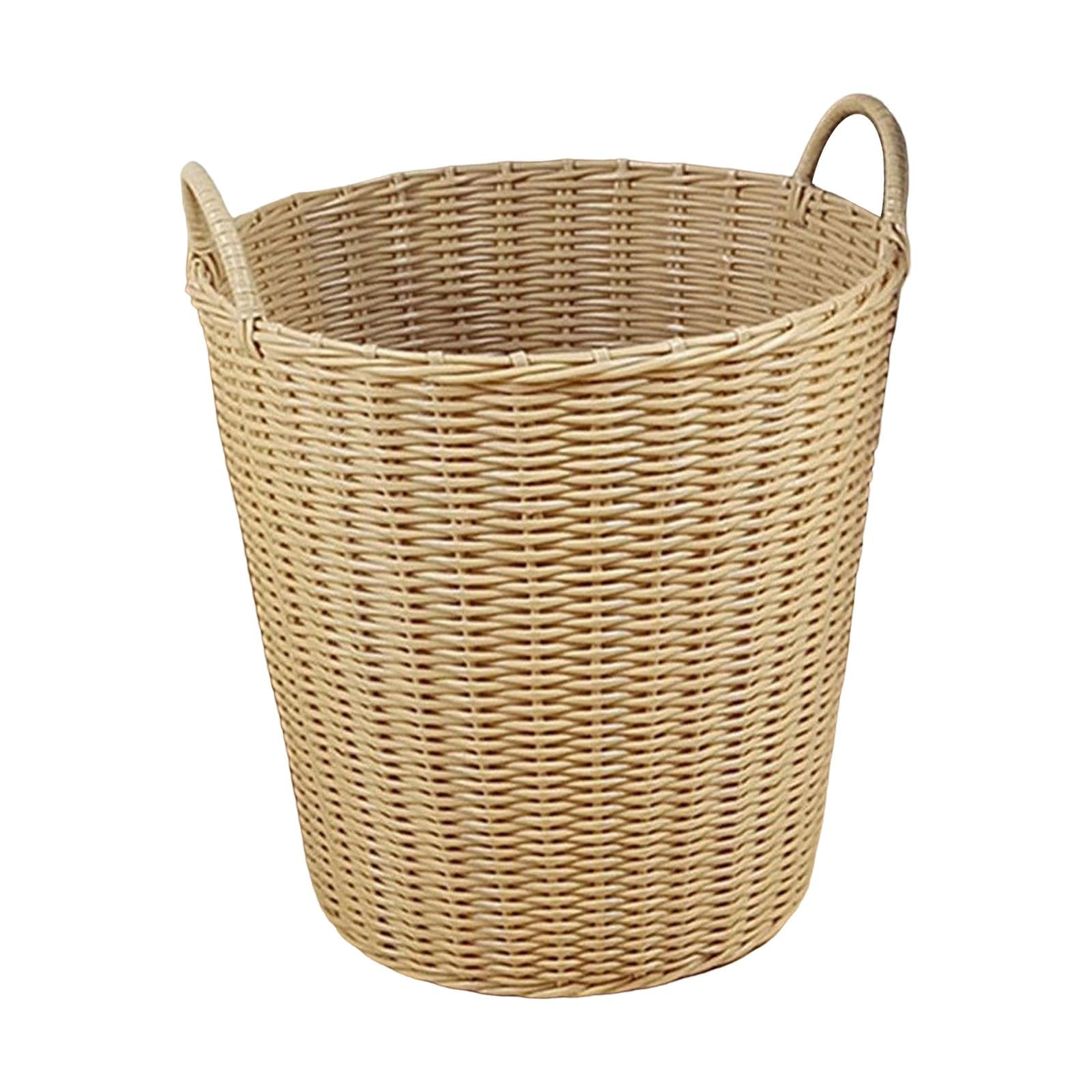 Woven Clothes Storage Basket for Blanket, Waterproof Portable Tall ...