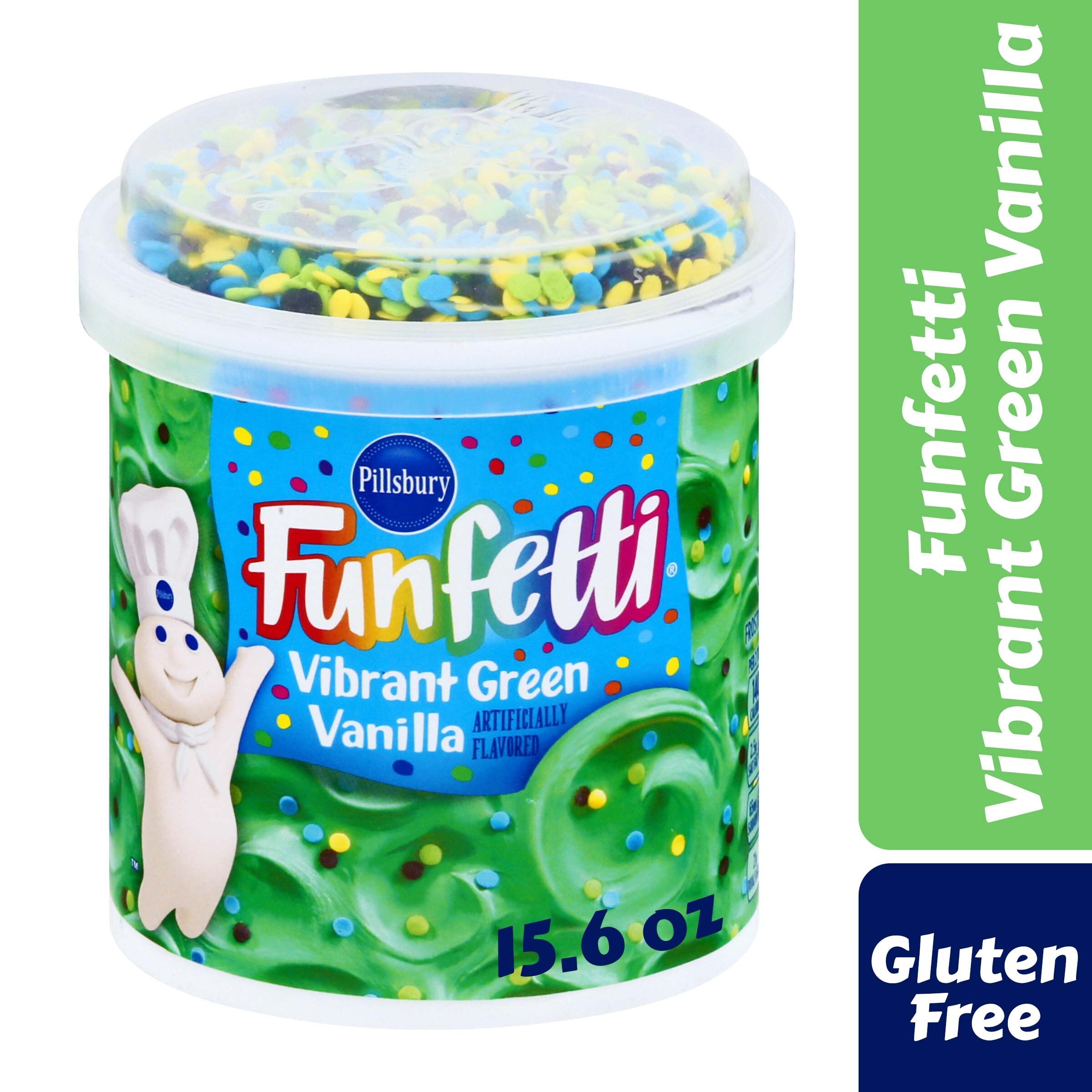 Pillsbury Funfetti Vibrant Green Vanilla Frosting, 15.6 Oz Tub ...