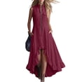 HBBIKVI Half-Zip High-Low Maxi Dress for Women Summer Sleeveless A-Line ...