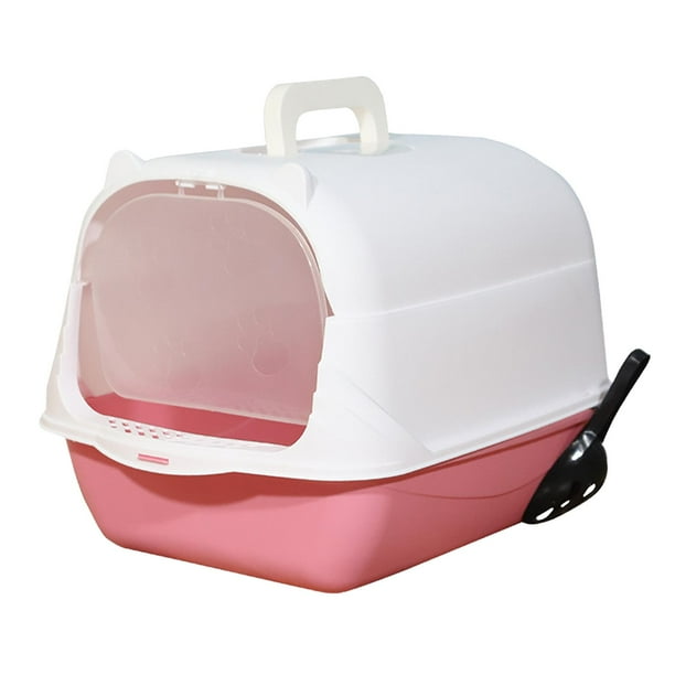 TISHITA Hooded Cat Litter Box Cat Litter Tray Enclosed Cat Toilet Large ...